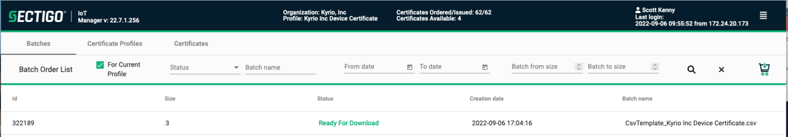 CableLabs PKI - Guide to the Sectigo Certificate Portal