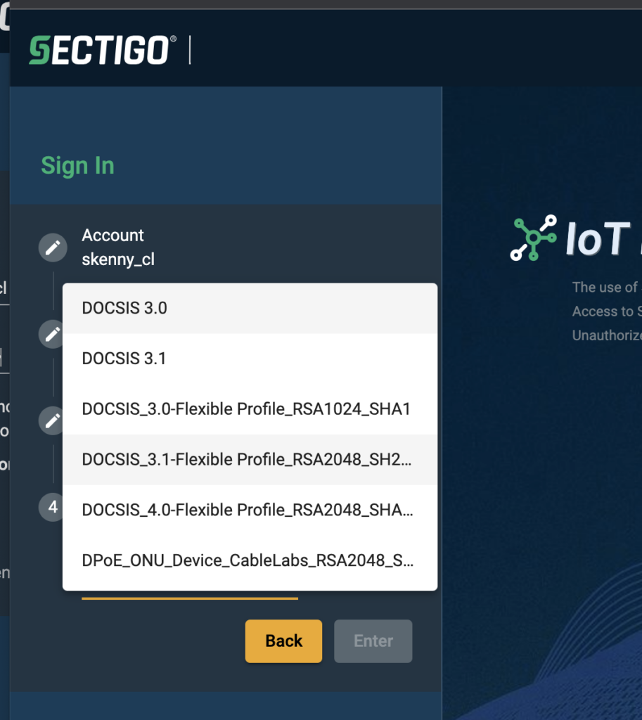 CableLabs PKI - Guide to the Sectigo Certificate Portal